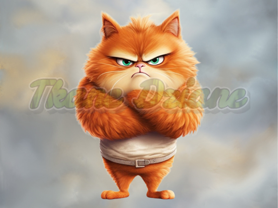 TkaneDziane.pl > PANEL DRUKOWANY WŚCIEKŁY RUDY KOT WŚCIEKŁE KOTY NR 8